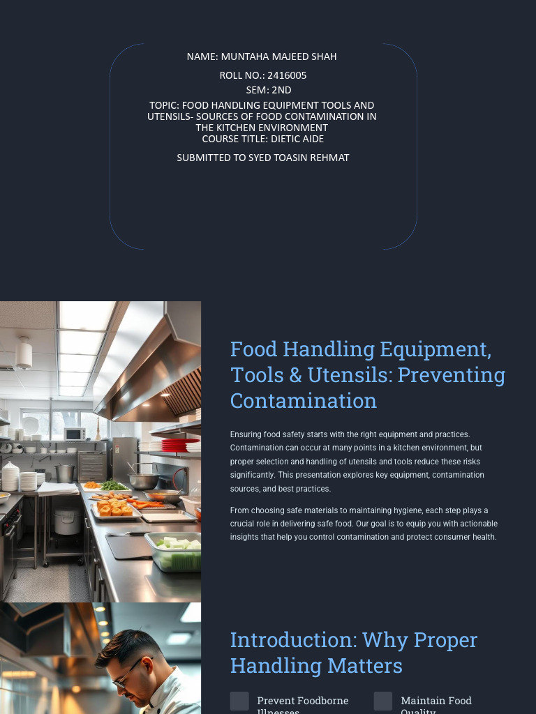 Food Handling Equipment Tools and Utensils Preventing Contamination ...