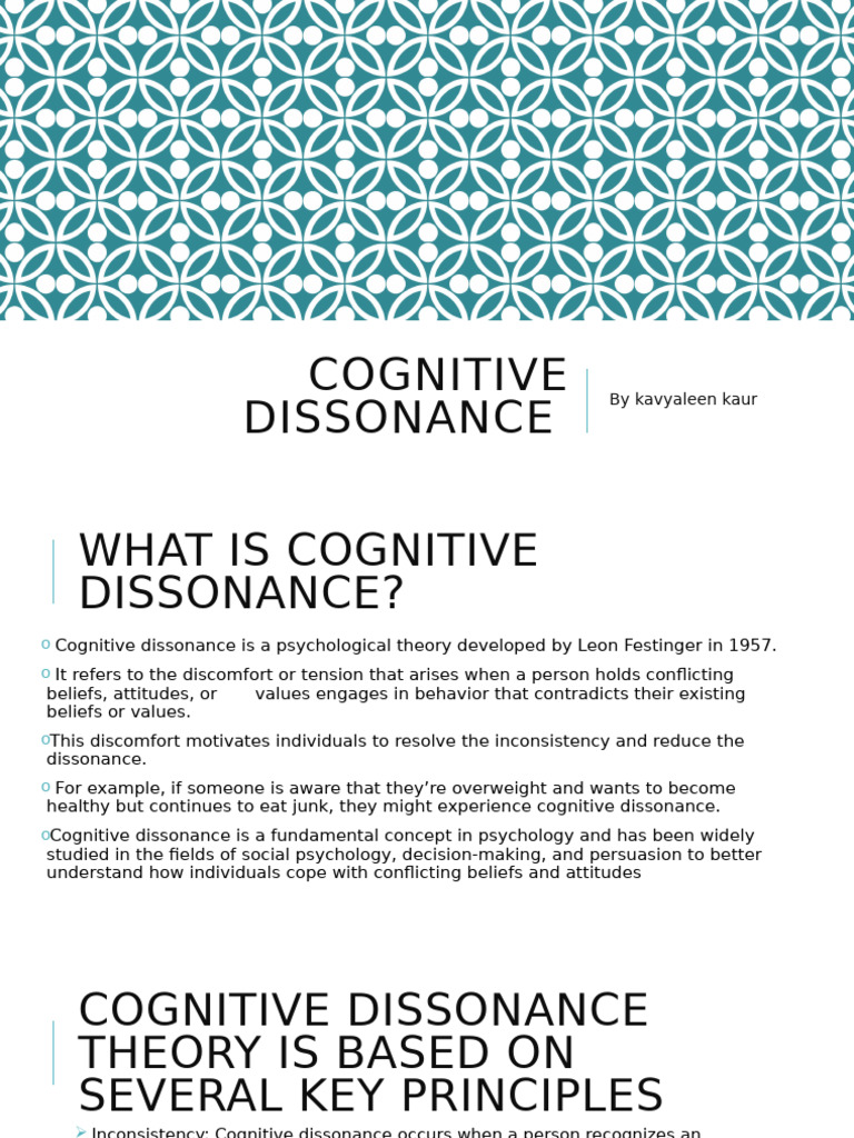 Cognitive Dissonance | PDF