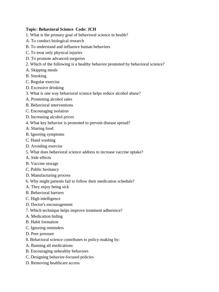 Behavioral Science in Health: Key Insights | PDF | Behavior | Health Care