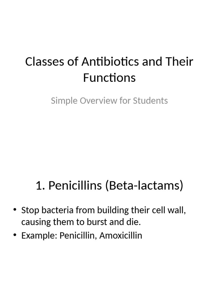 Classes of Antibiotics | PDF
