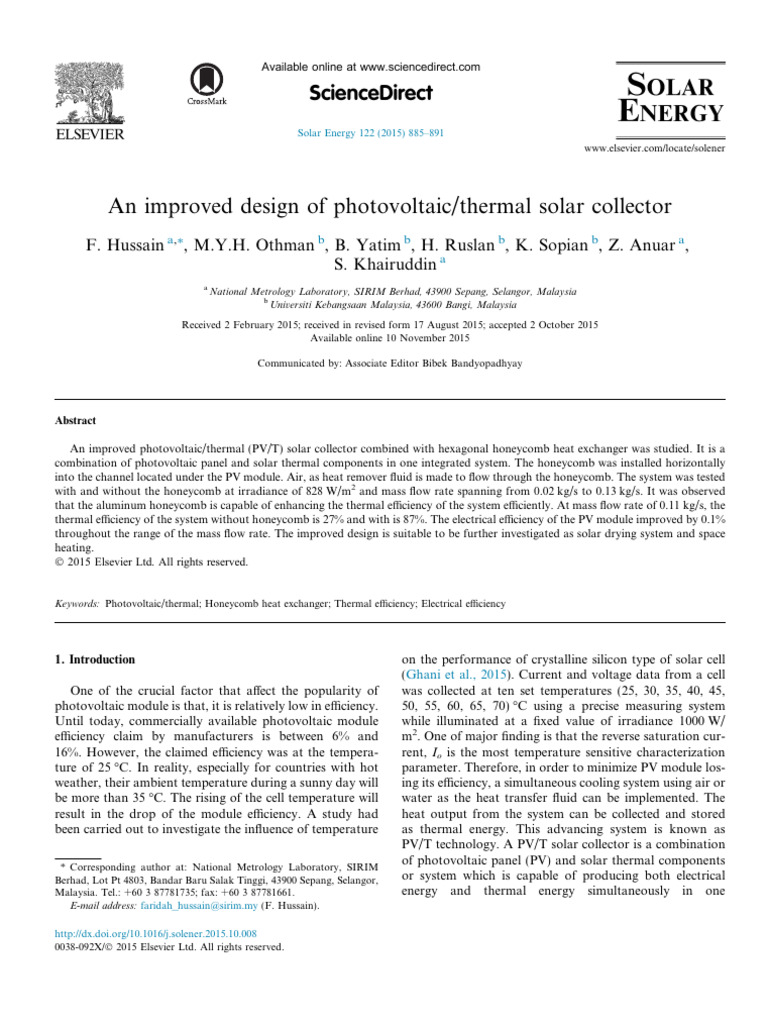 An Improved Design of Photovoltaic | PDF | Photovoltaics | Solar Panel