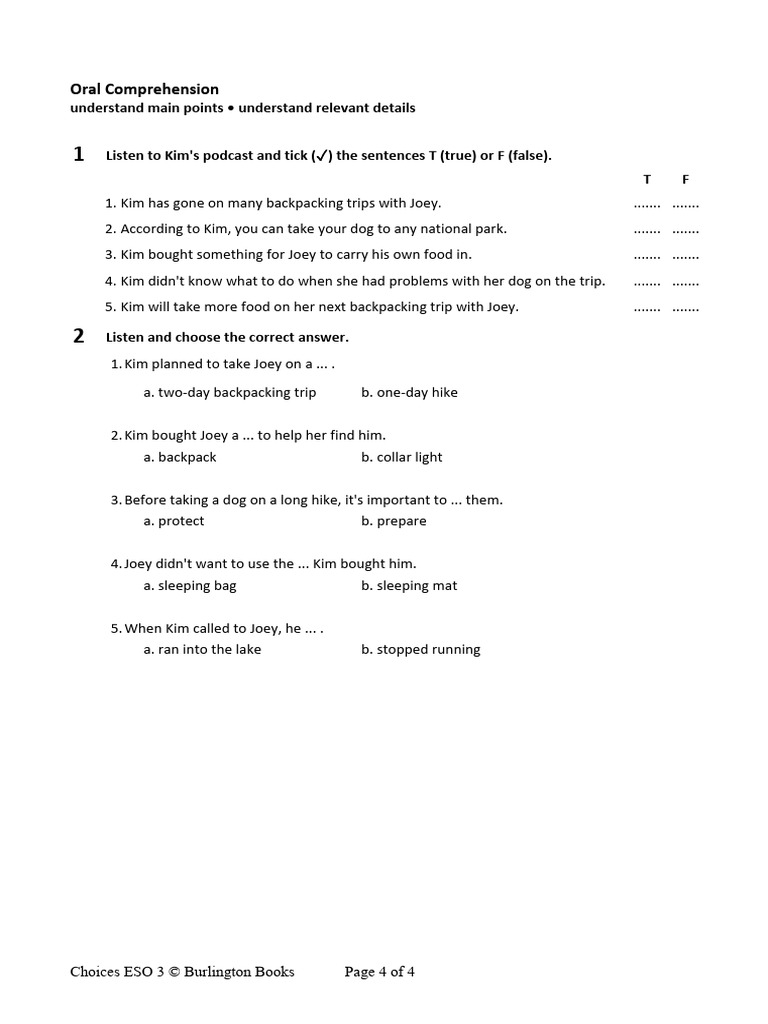 Podcast Listening Comprehension Exercise | PDF
