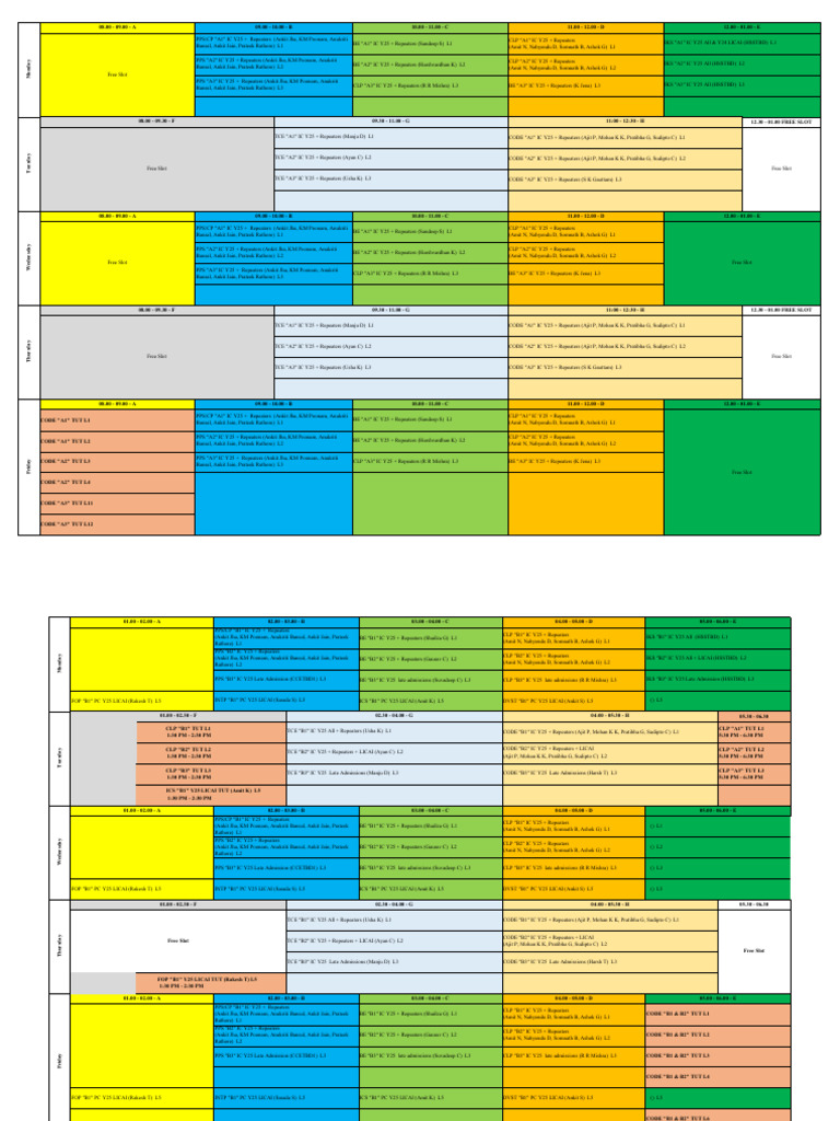 Class Time Table | PDF