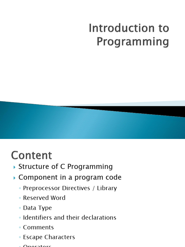 Introduction To Programming | PDF | Integer (Computer Science) | Data Type