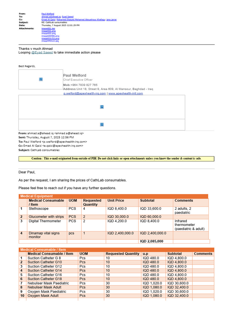 Equipment Quotation Attaba Husseiniya | PDF | Syringe | Medical Equipment