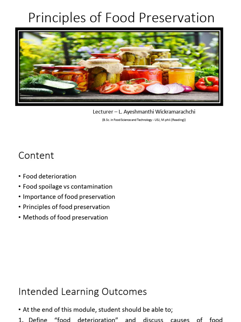 Food Preservation Principles Explained | PDF | Food Preservation | Canning