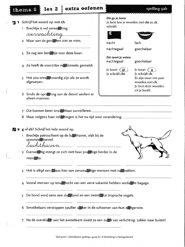 Extra Oefenblad Spelling Les 1+2 | PDF