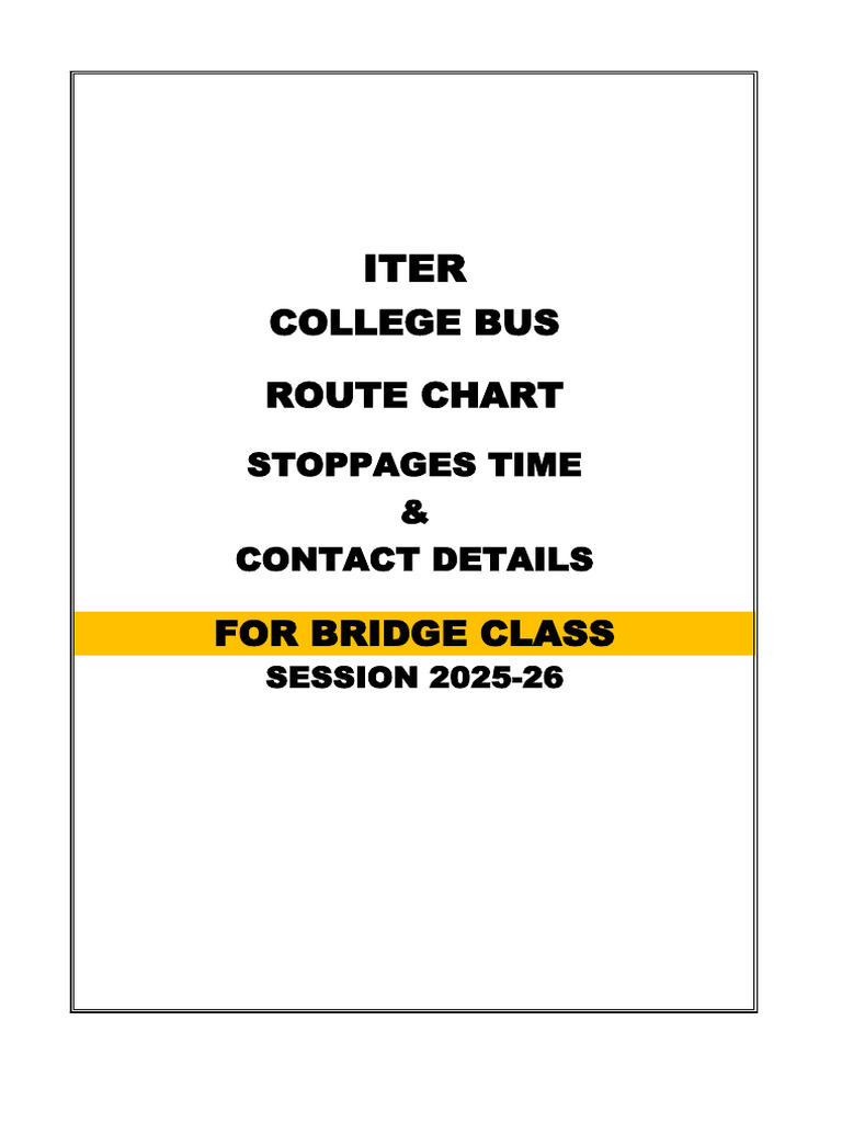 ITER College Bus Route and Schedule 2025-26 | PDF