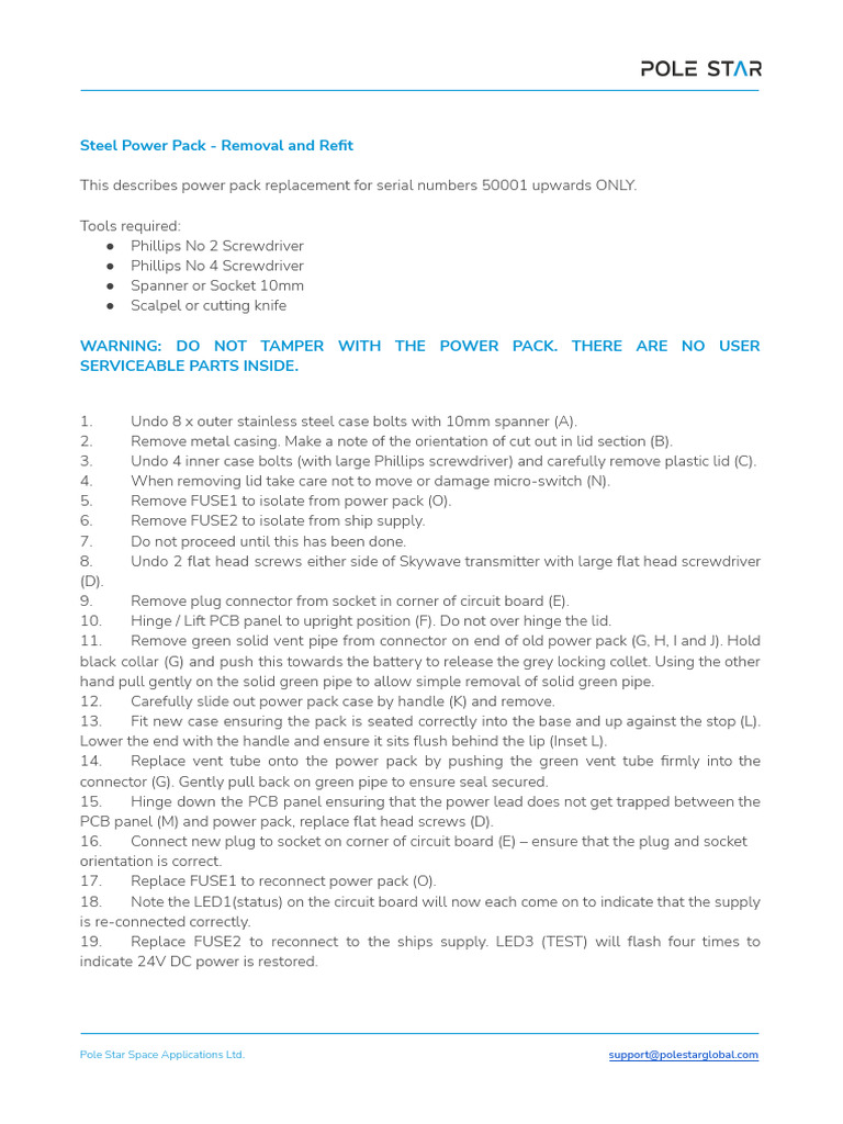 Steel Power Pack Replacement Guide | PDF | Electrical Connector | Screw