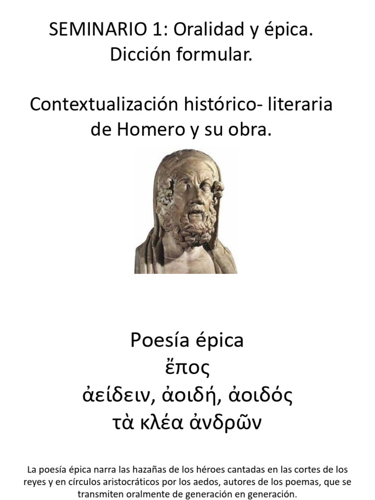 Oralidad y Épica en Homero | PDF | Homero | Poesía épica