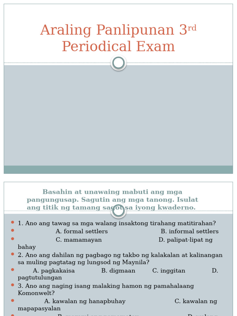 AP 3rd Periodical Exam | PDF