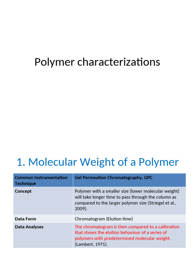 Polymer Characterization 2 | PDF | Differential Scanning Calorimetry ...