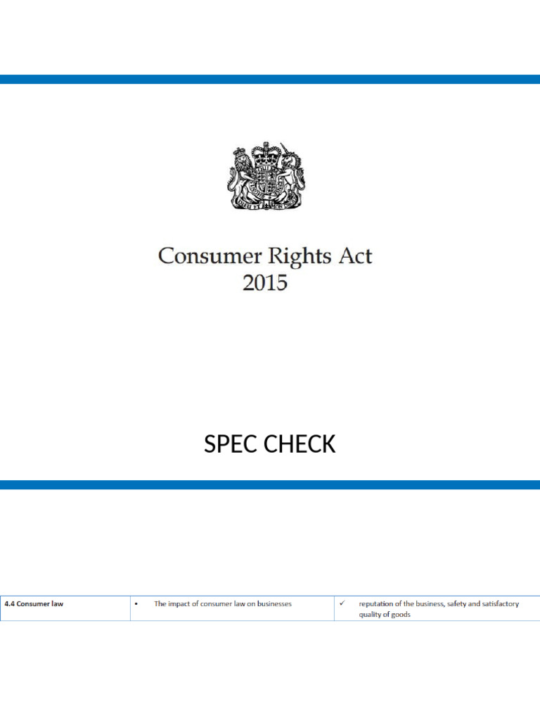 4.4 Consumer Law EMO | PDF | Business