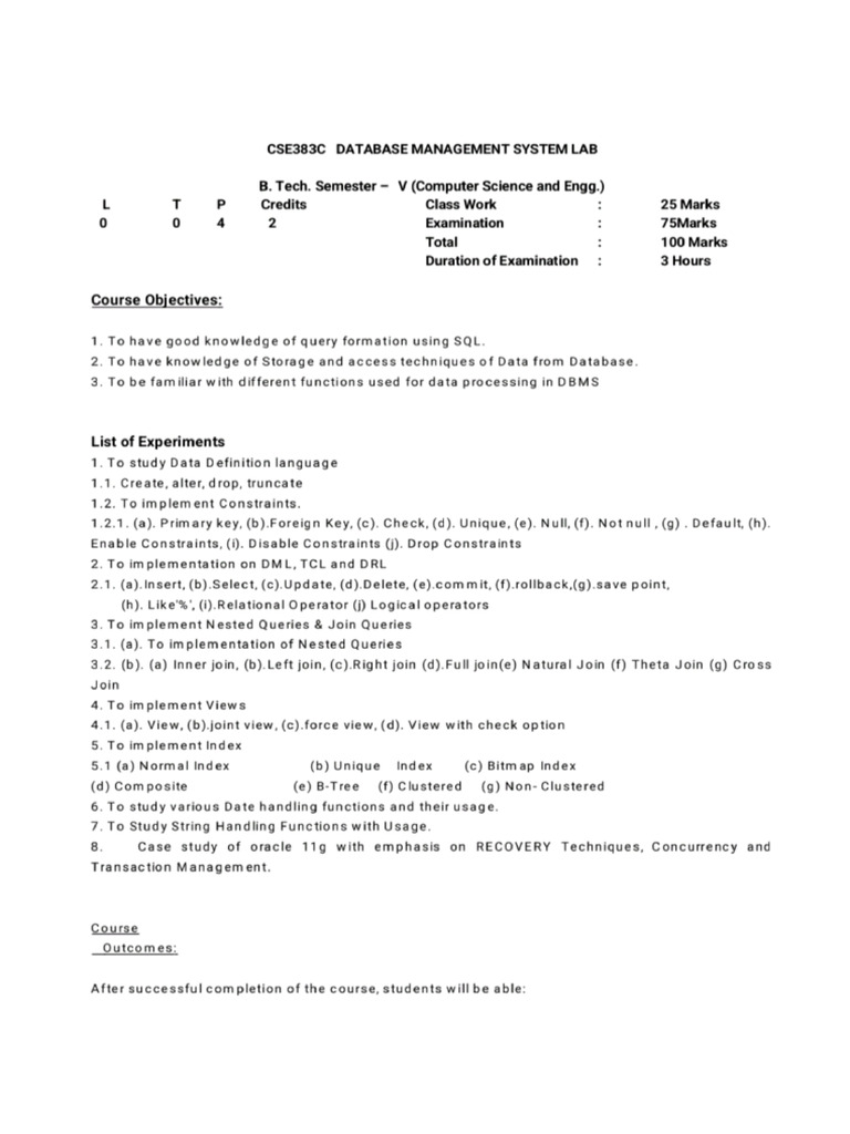 Dbms Lab | PDF