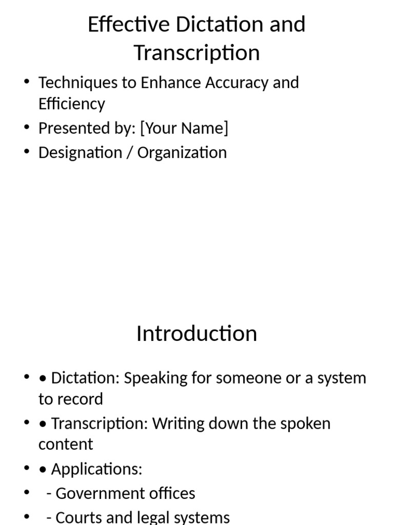 Effective Dictation and Transcription | PDF