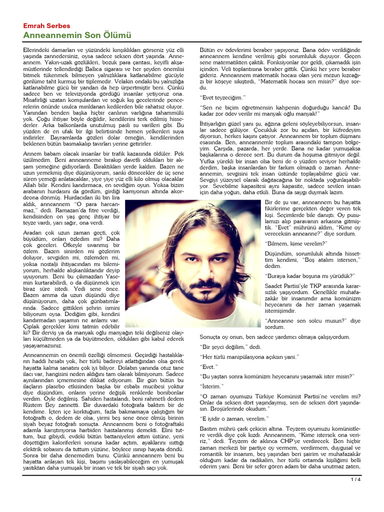 Emrah Serbes - Anneannemin Son Ölümü | PDF