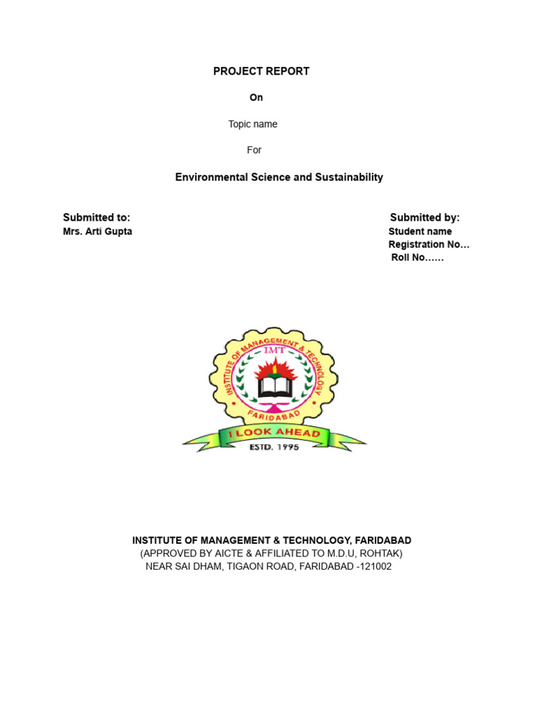 Environmental Science Project Guidelines | PDF | Environmental Social ...