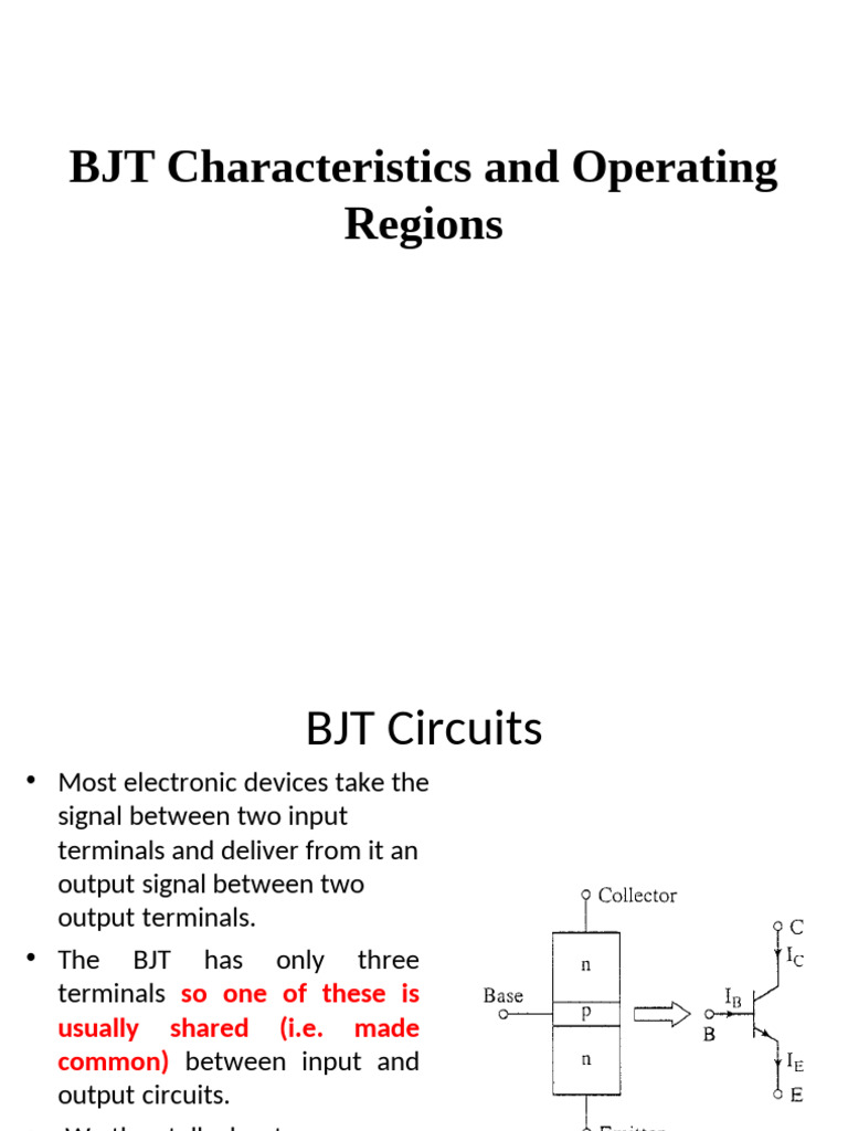 BJT Operating Regions Explained | PDF | Bipolar Junction Transistor ...