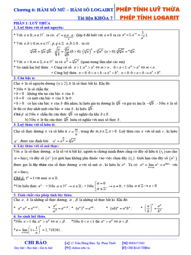 Lu TH a-Mũ-Logarith | PDF