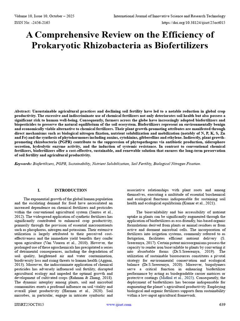 A Comprehensive Review On The Efficiency of Prokaryotic Rhizobacteria ...