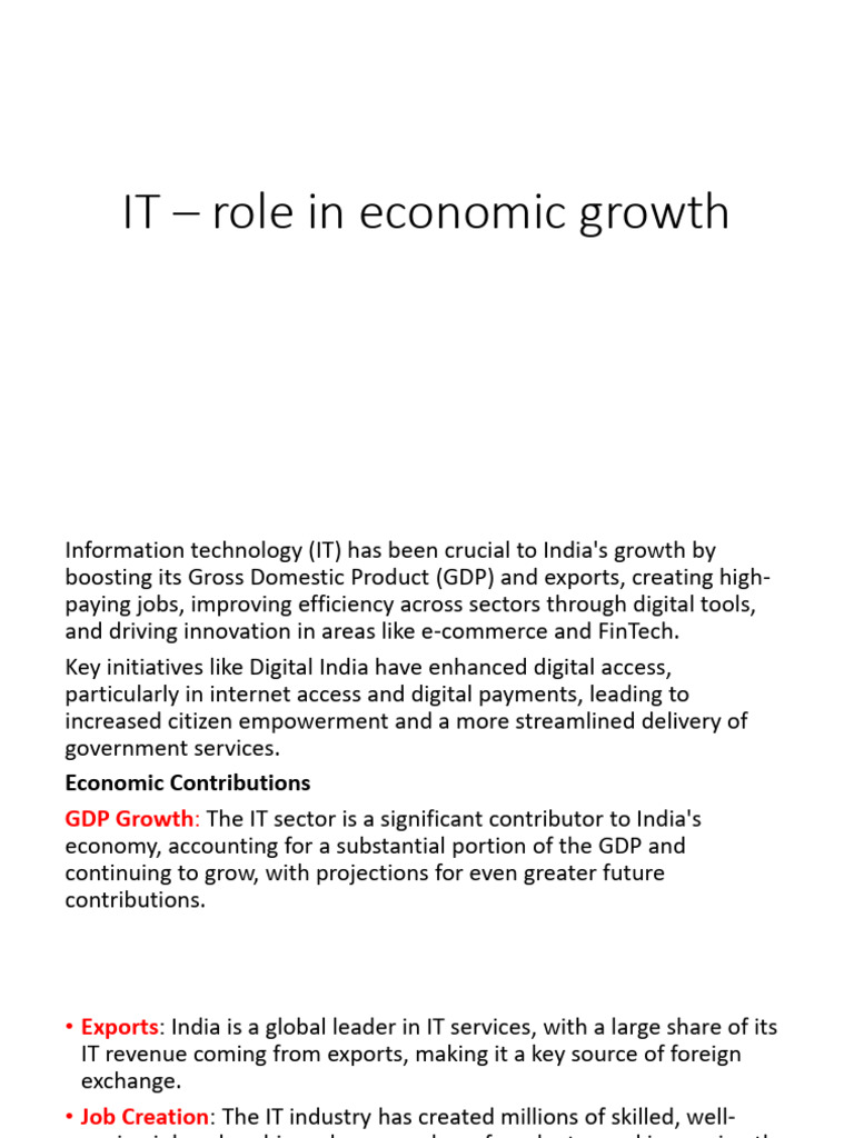 IT's Impact on India's Economic Growth | PDF