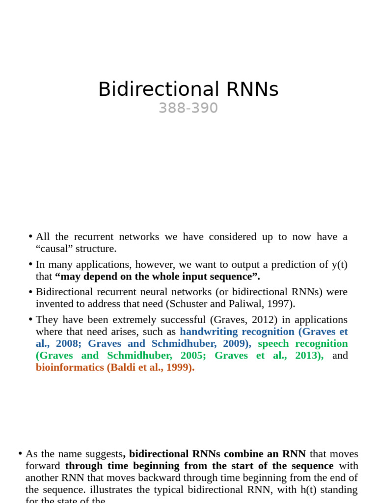 Bidirectional Rnns Pdf
