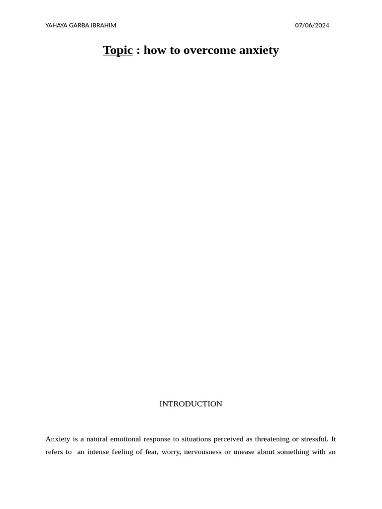 Effective Strategies to Overcome Anxiety | PDF | Anxiety | Anxiety Disorder
