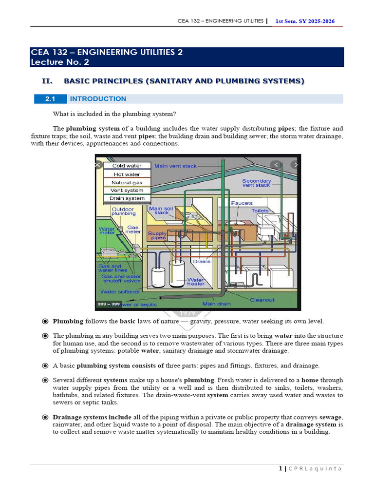 Plumbing Systems Overview and Fundamentals | PDF | Plumbing | Water ...