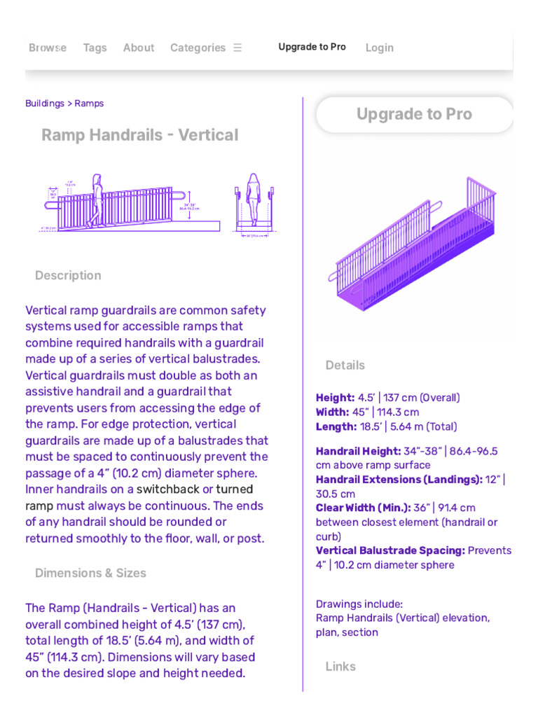 Ramp Handrails - Vertical Dimensions & Drawings | PDF
