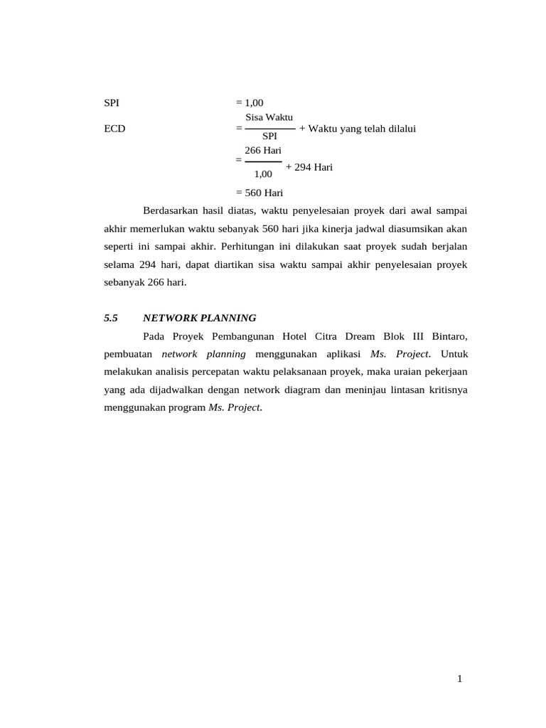 Rencana Proyek Hotel Citra Dream Bintaro | PDF