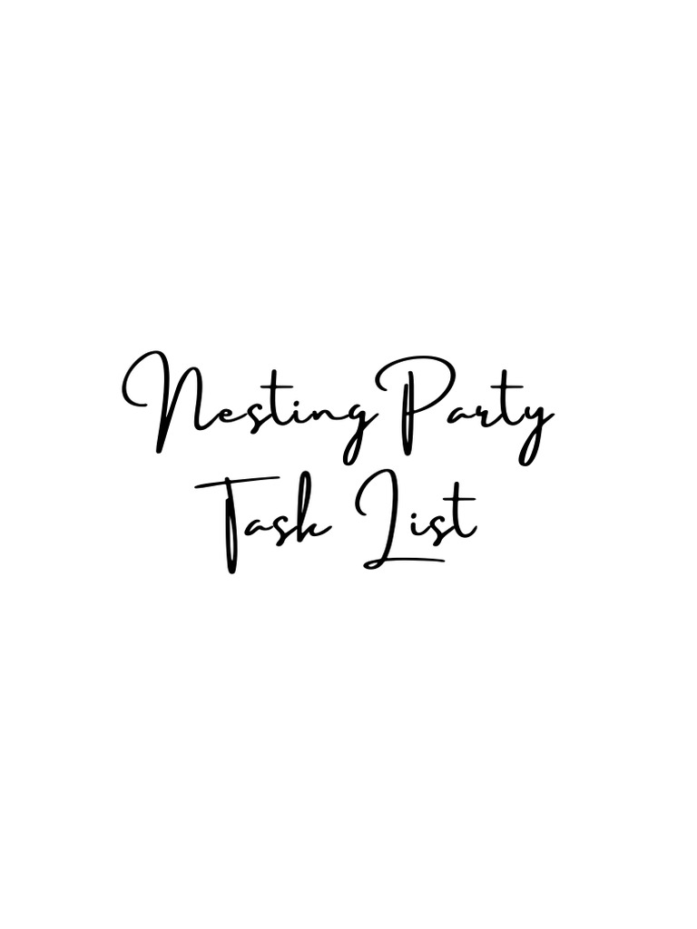 Nesting Party Task List | PDF