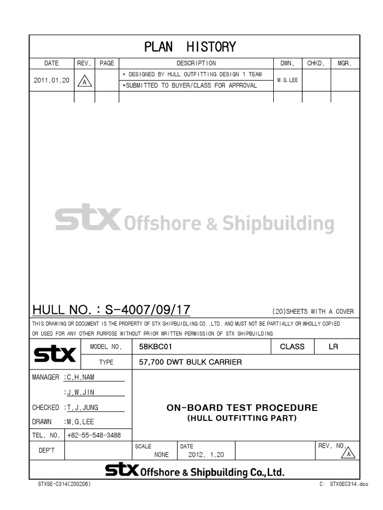 Hf19-Onboard Test Procedure For Hull Outfitting | PDF | Crane (Machine)