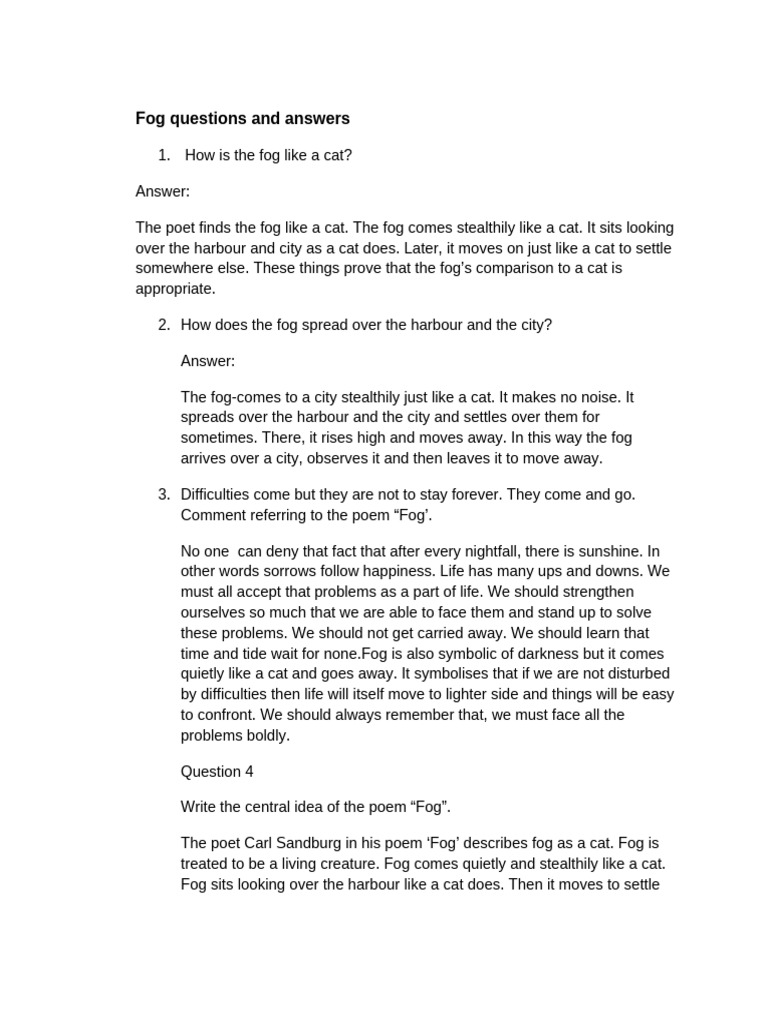 Fog The Necklace Questions and Answers | PDF