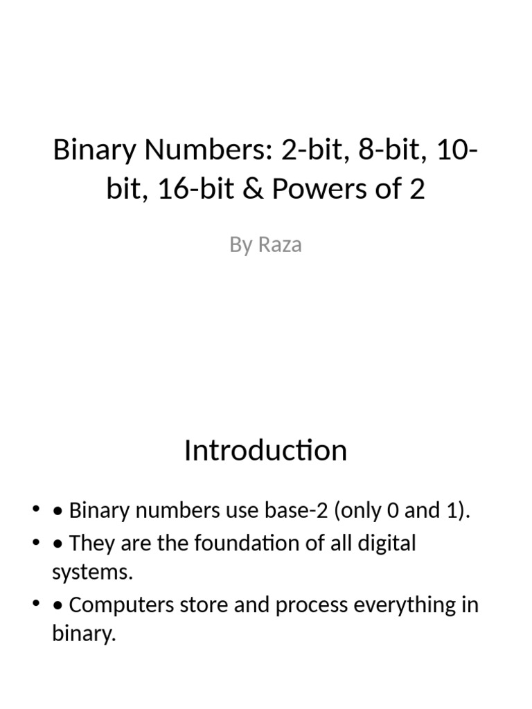 Binary Numbers Presentation With Tables | PDF