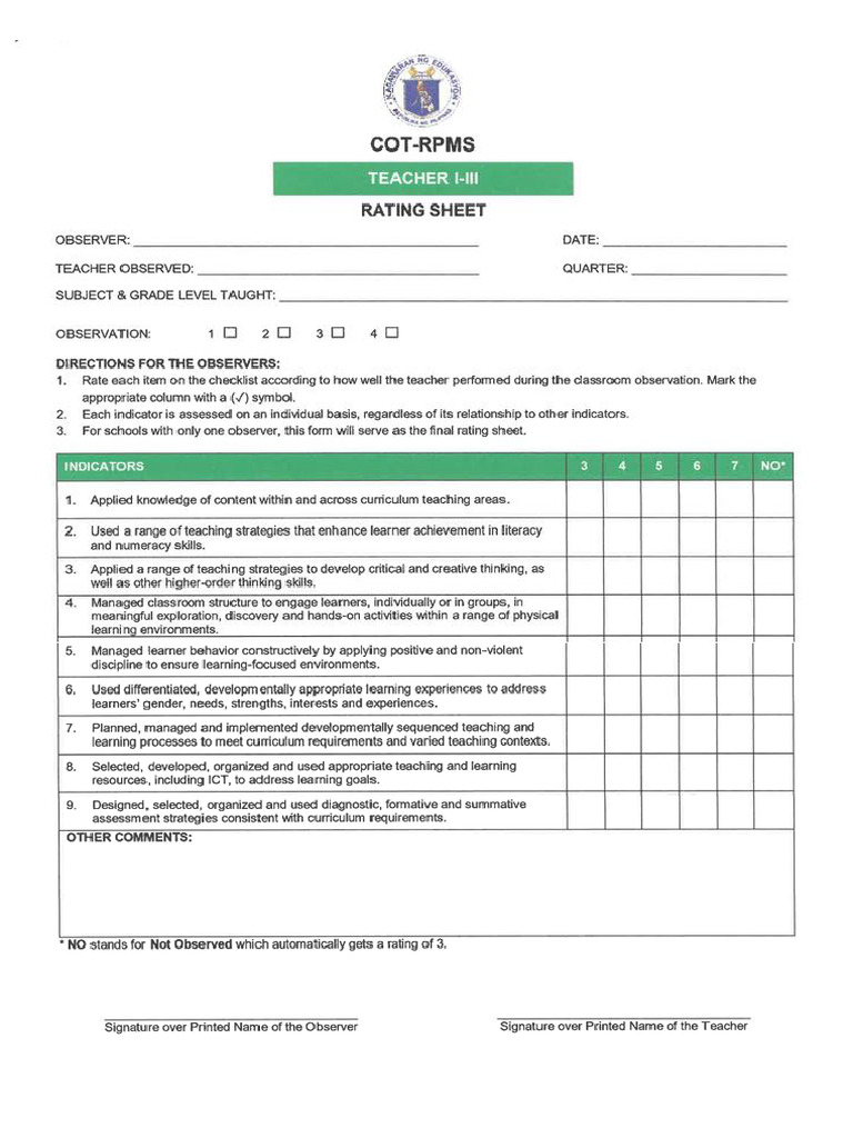 COT Form | PDF