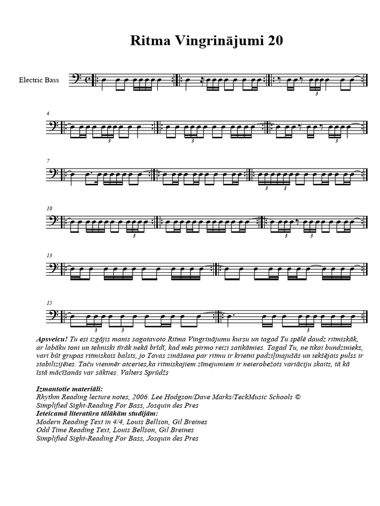 Rhythmic Exercises 21 | PDF