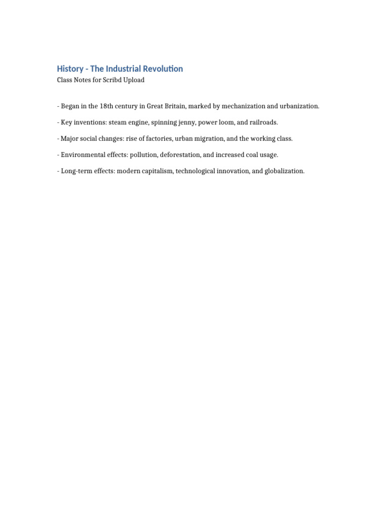 History - The Industrial Revolution | PDF