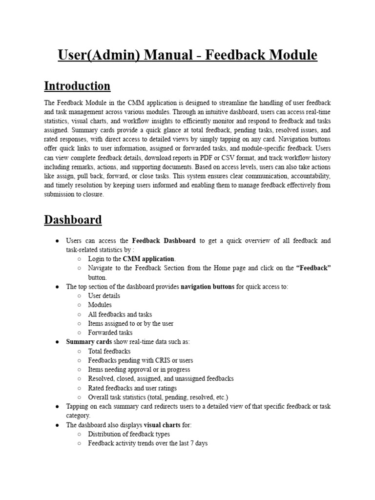 Feedback Module User Manual | PDF | Chart | Comma Separated Values