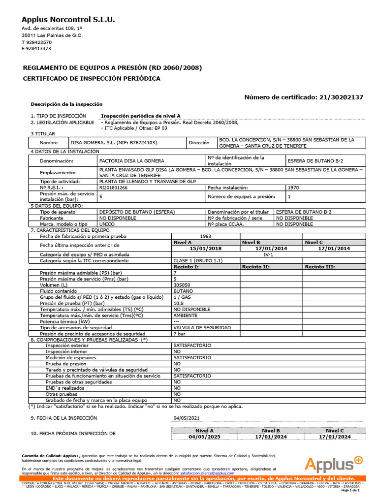 21 - 30202937.-. (Ep03) Per Nivel A Esfera GLP B2 Disa La Gomera | PDF ...