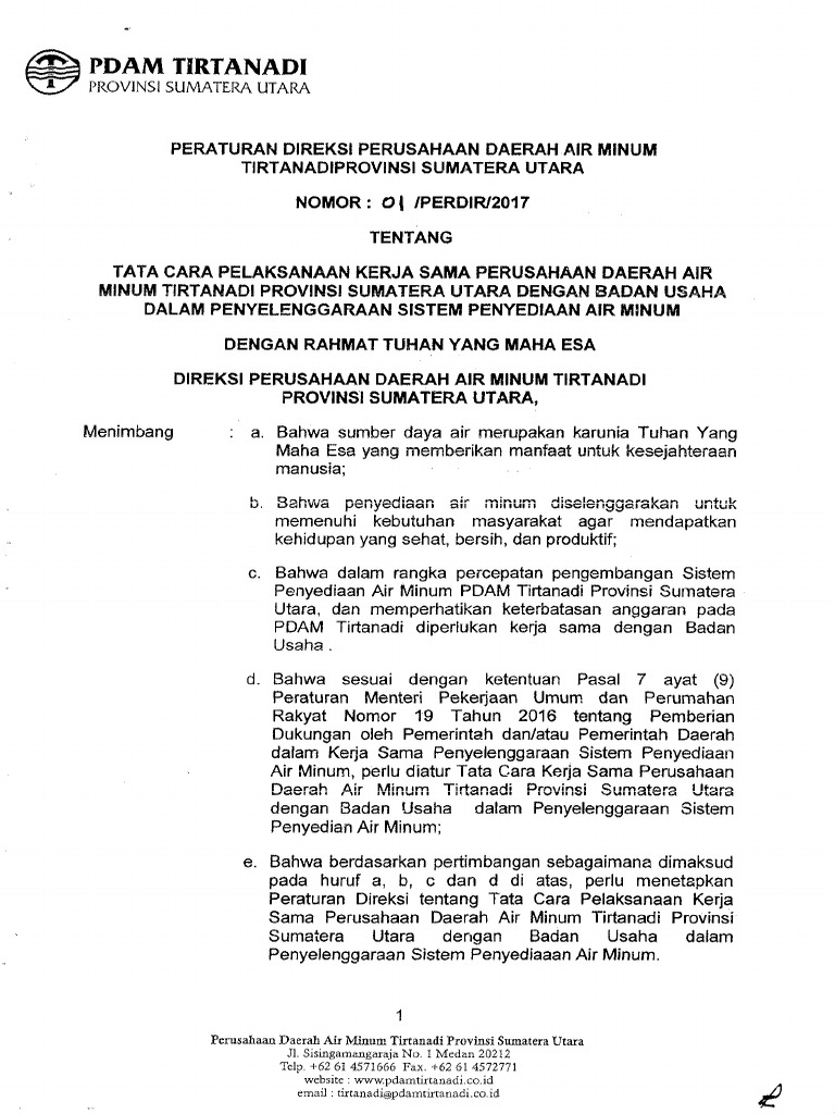 Perdir 01 Tahun 2017 | PDF