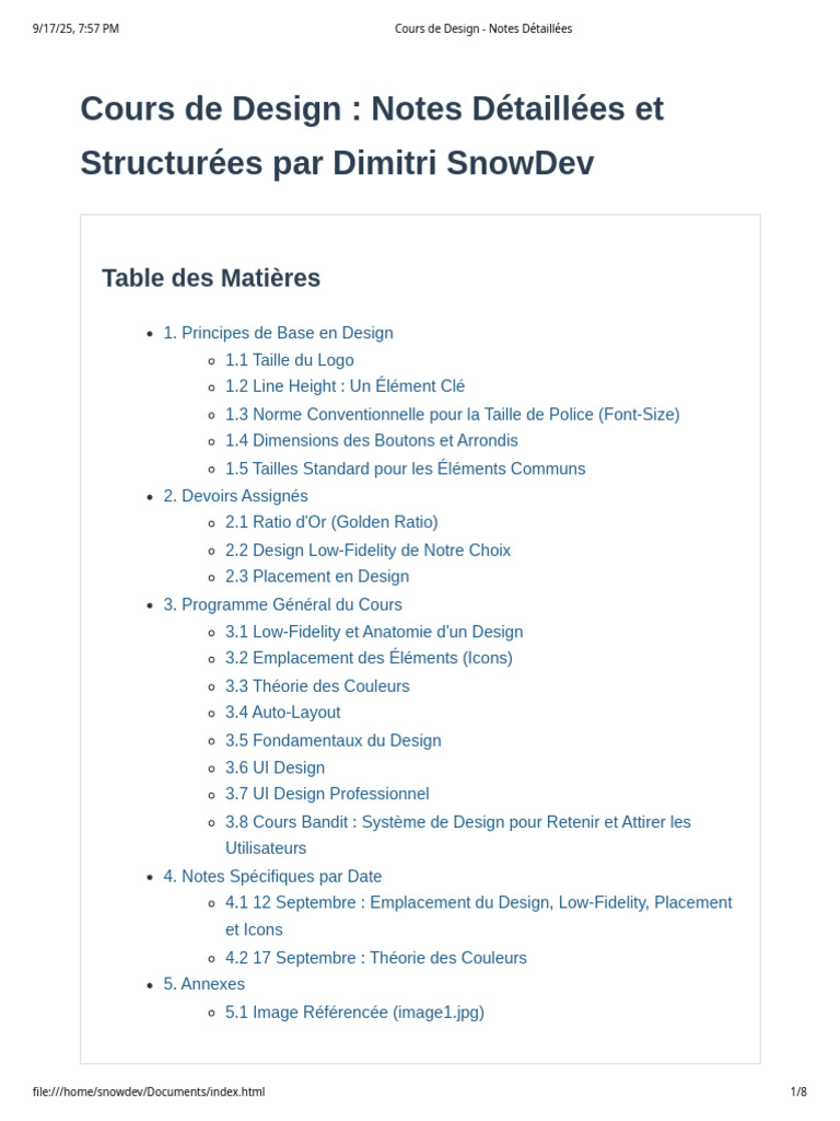 Notes de Cours en Design UI/UX | PDF | Conception | Innovation