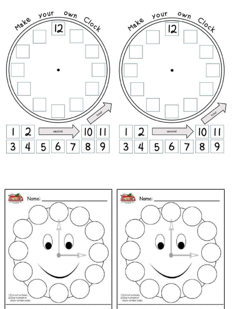 Clock Hands Drawing Activity | PDF