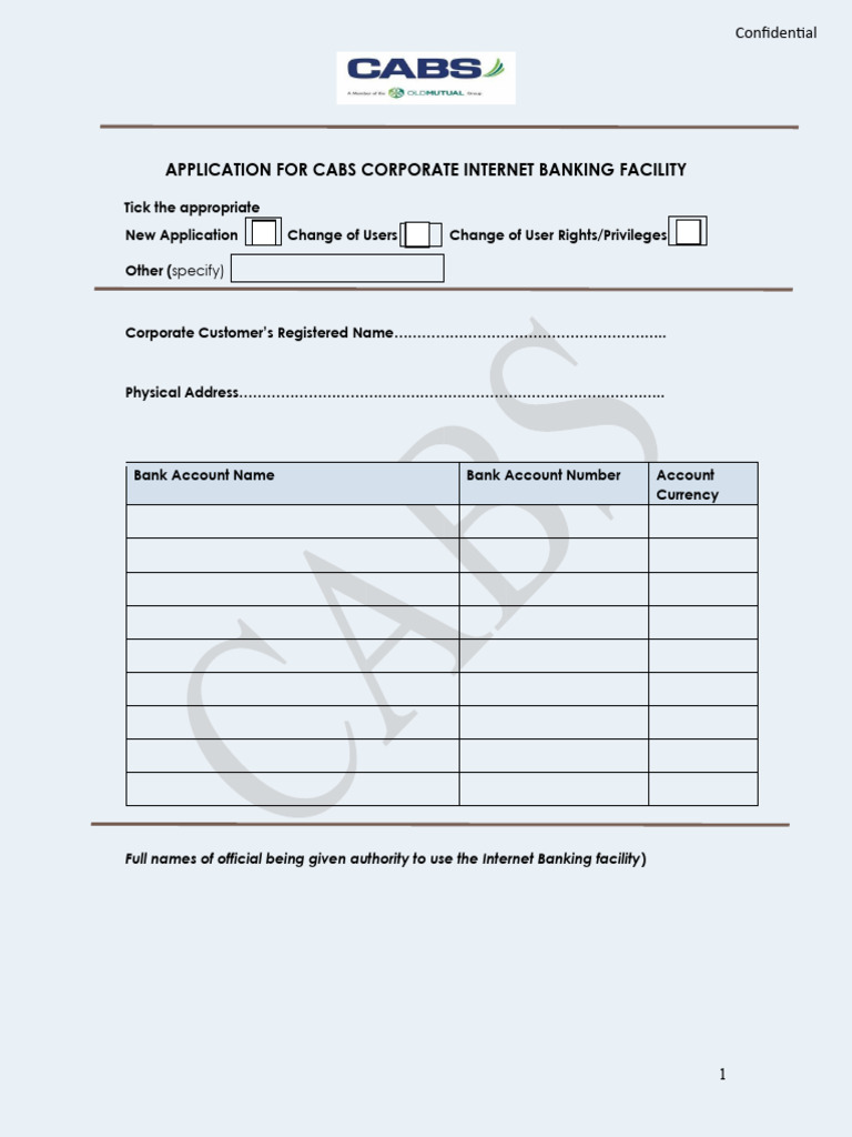 CABS Corporate Internet Banking Application | PDF | Online Banking ...