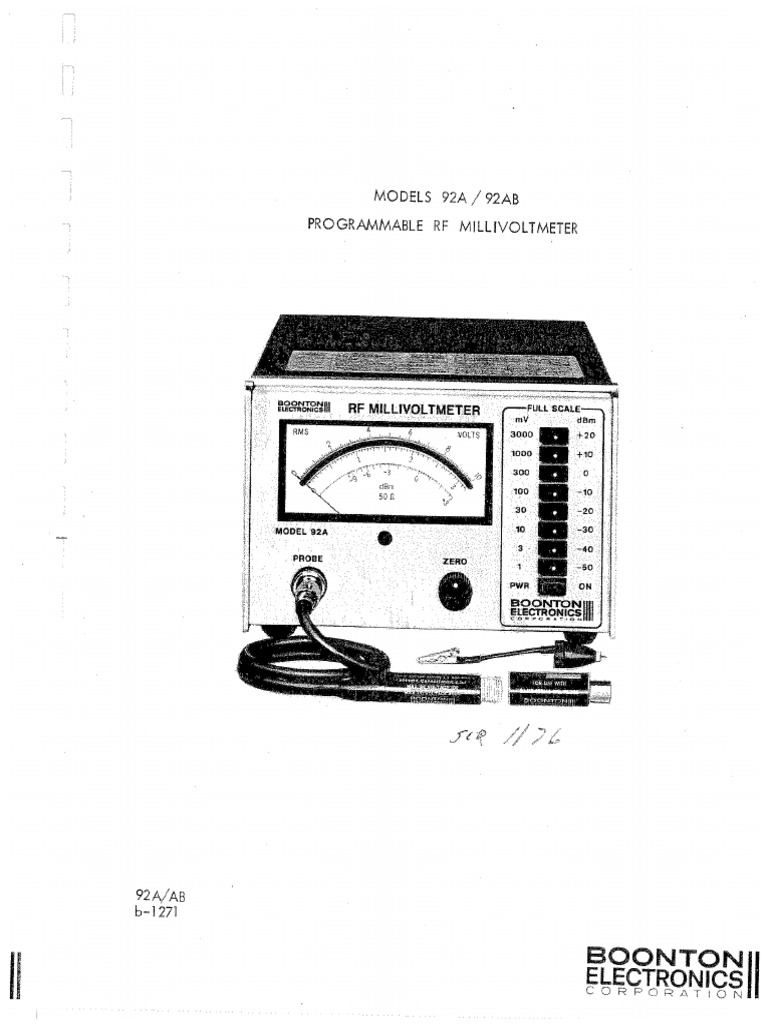 BOONTON 92A Operations | PDF
