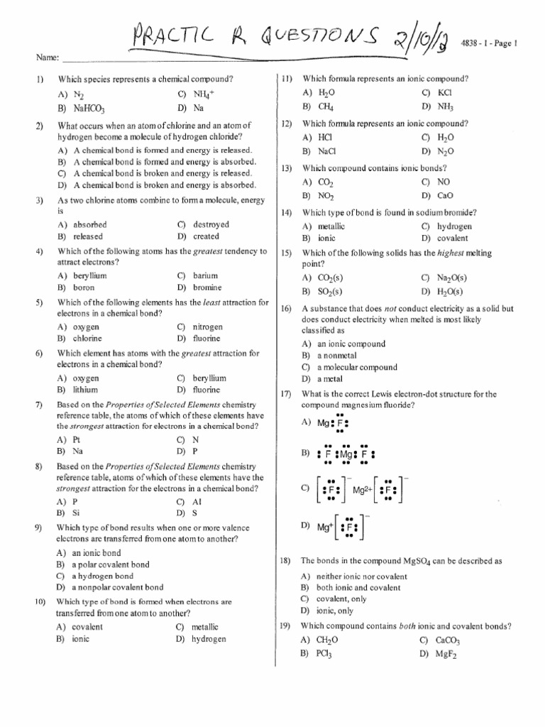 Bonding Practice | PDF