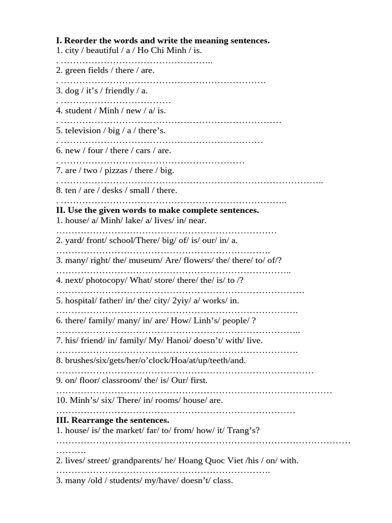 Sắp xếp câu | PDF