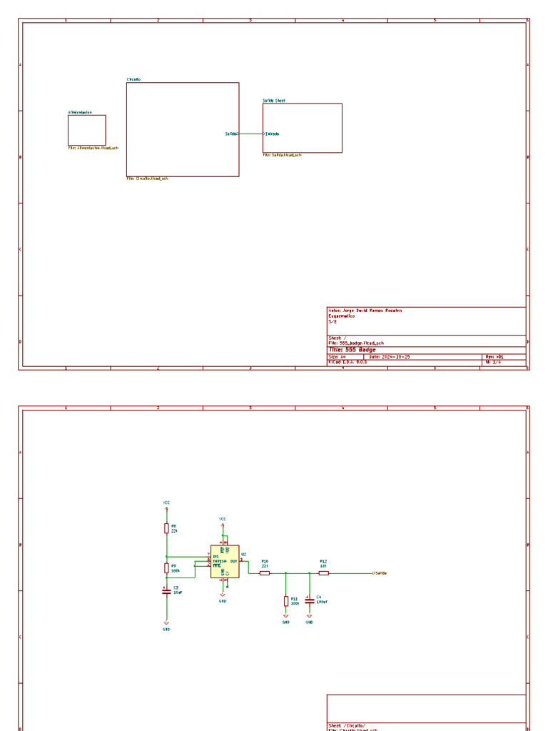 KiCad 555 Badge Circuit Schematics | PDF