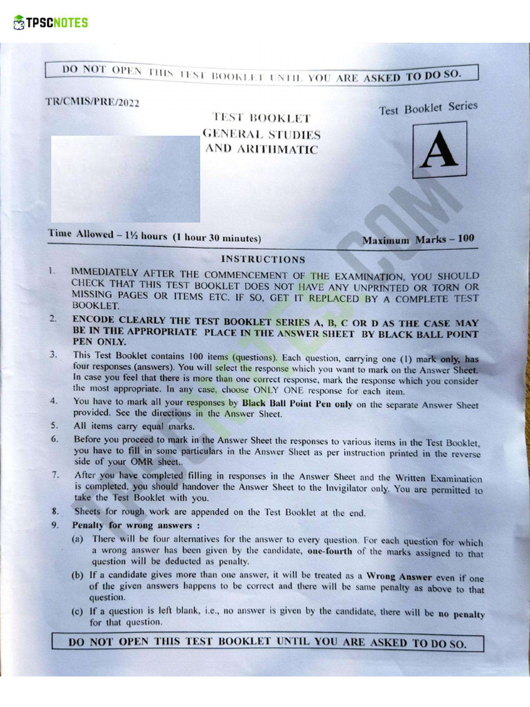 TPSC Combined Pre 22 Tpscnotes - Com Compressed | PDF