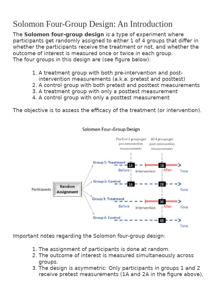 Solomon Four Group Design | PDF | Confounding | Experiment