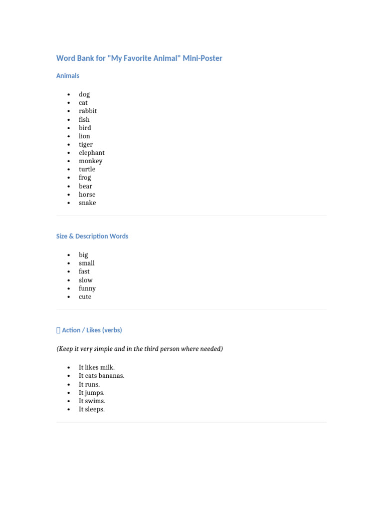Word Bank | PDF